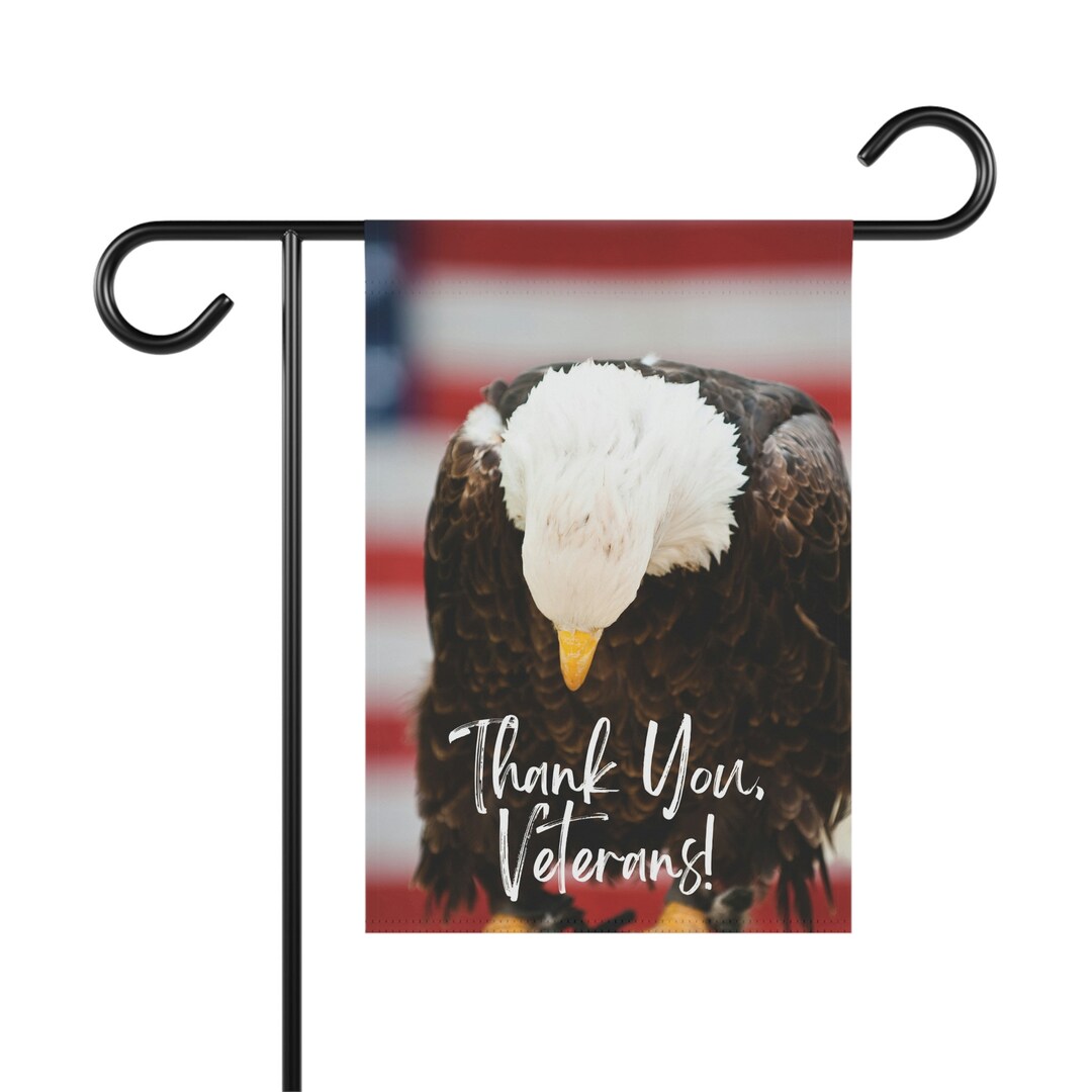 Bowing Eagle Veterans Thank You Garden Banner Flag Patriotic - Etsy