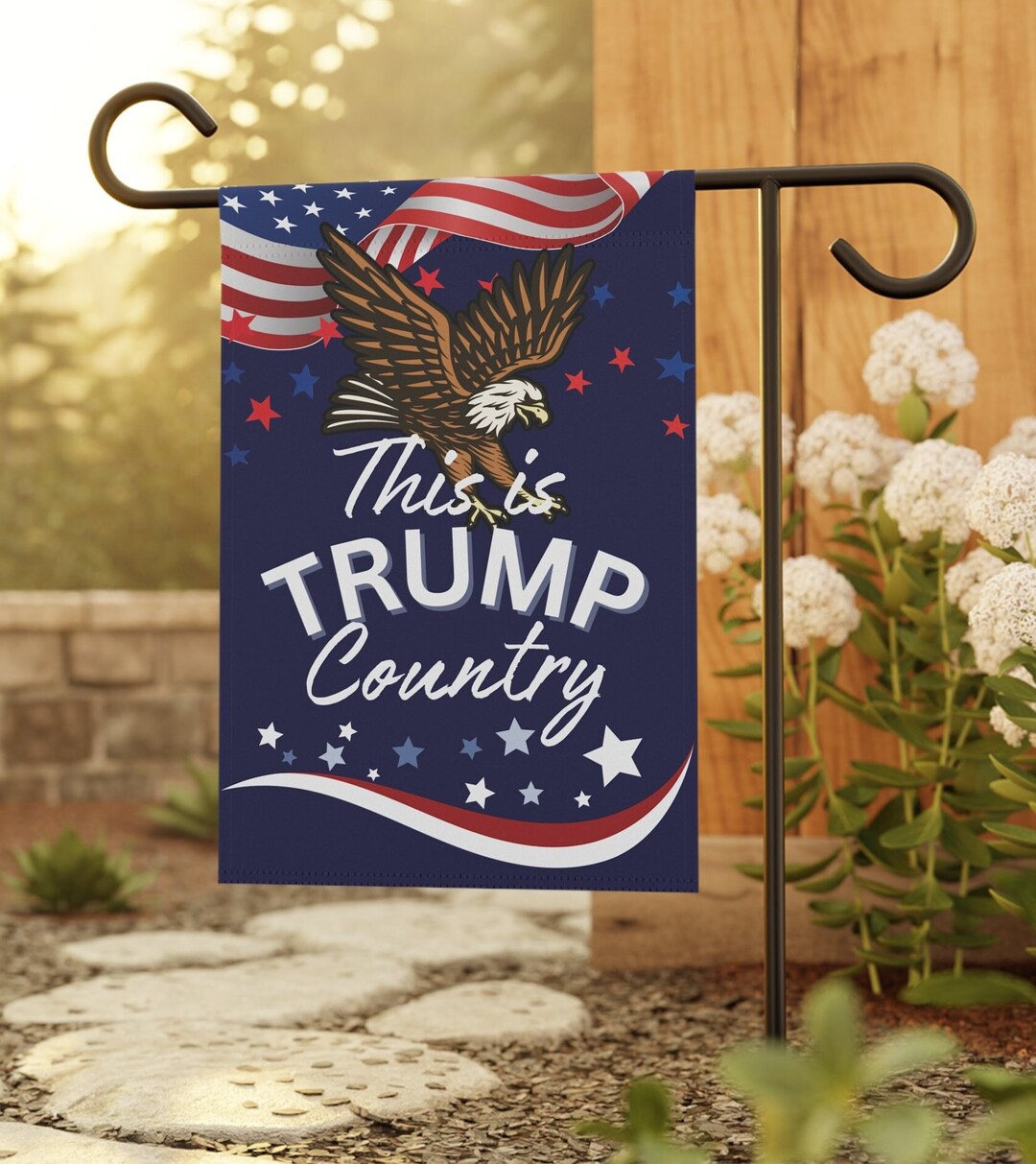 Trump Country Eagle Yard Flag, Double-sided 12"x18" Hanging Garden Flag ...