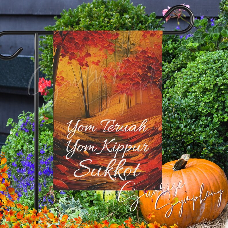 Abstract Forest Autumn Leaves Fall Colors Double-sided 12"x18" Outdoor ...
