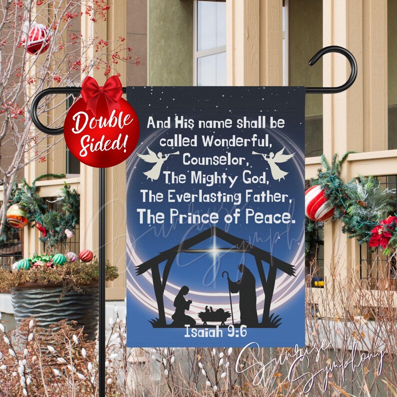 Nativity Scripture Isaiah 9:6 Christmas Bible Verse Double-sided 12"x18 ...