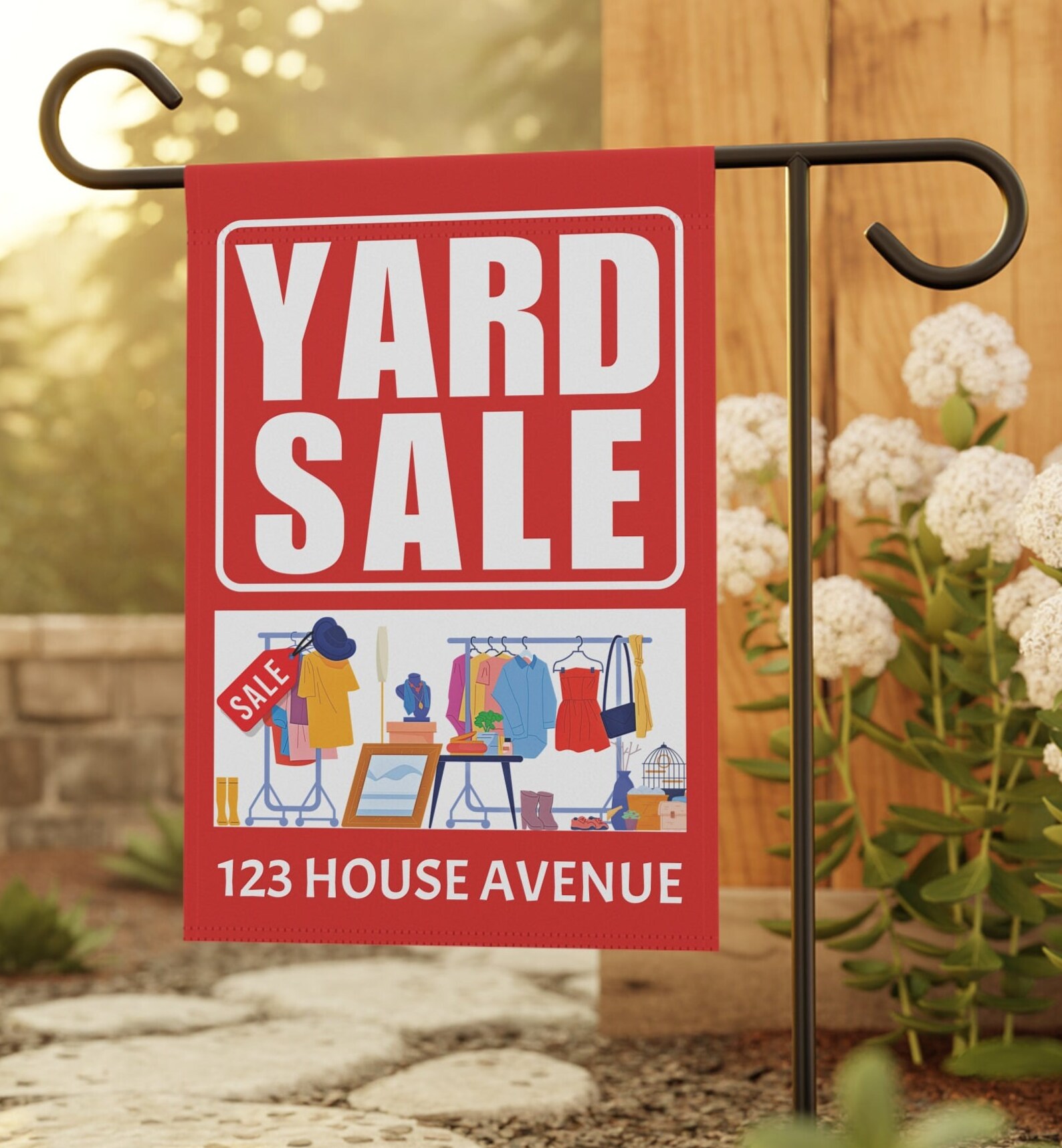 Personalized Yard Sale Reusable Double-sided 12"x18" Hanging ...