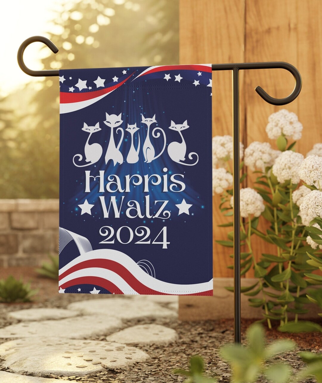 Harris Walz Cat Yard Flag, Double-sided 12x18 Hanging Garden Flag ...