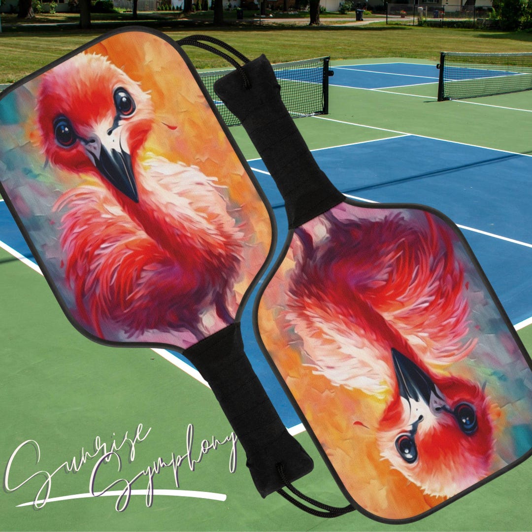 Flamingo Stare All-in-one Pickleball Kit in Easy Carry Bag, Custom Art ...