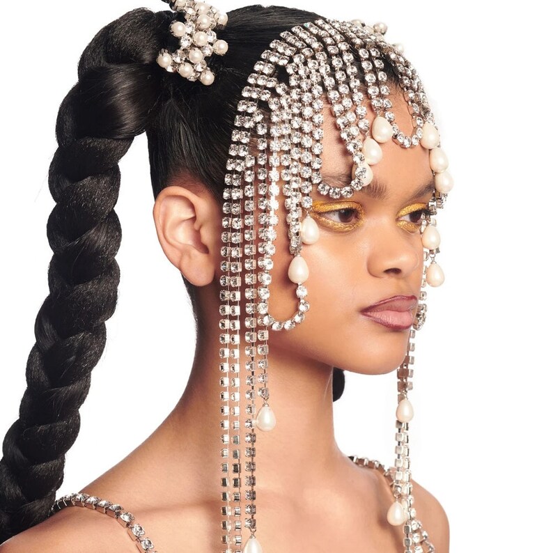 Forehead Chain Miraculous Tiara Wedding Rhinestone Chain - Etsy