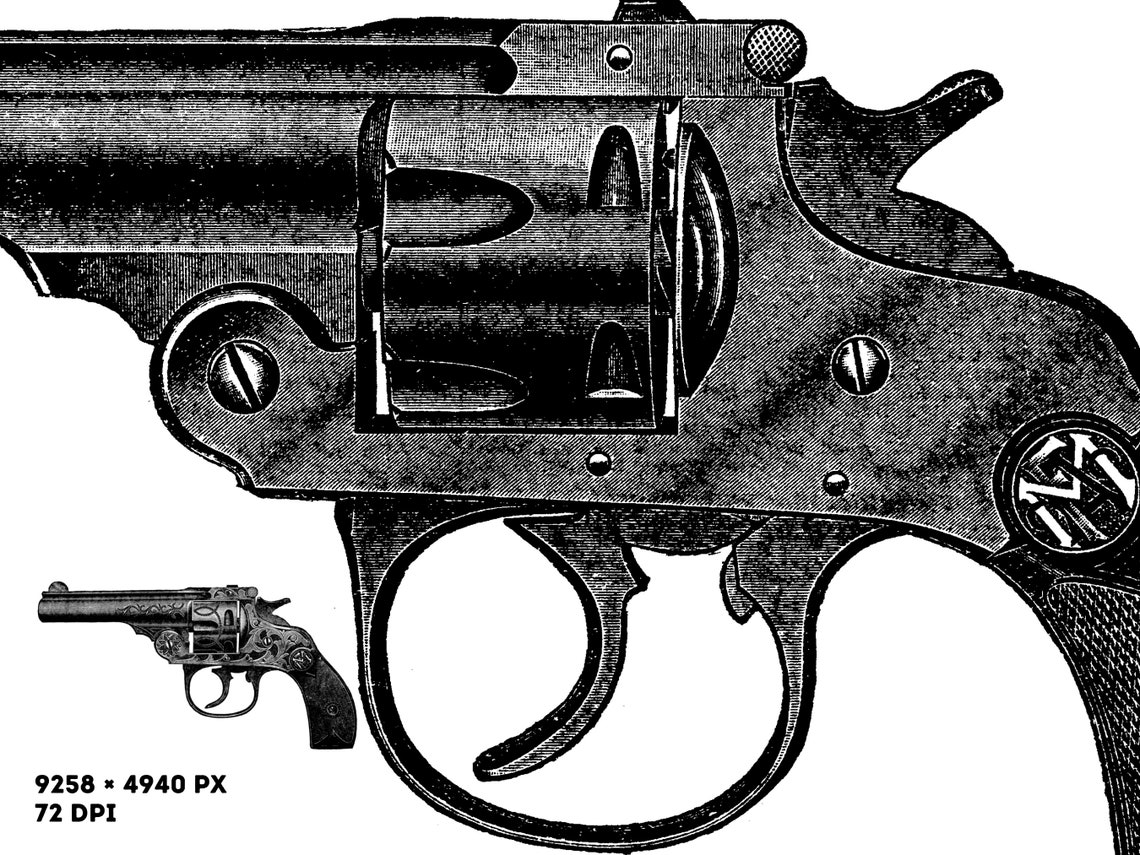 Vintage Revolver 2 PNG / Gun PNG / Firearm PNG / Vintage Gun Png ...