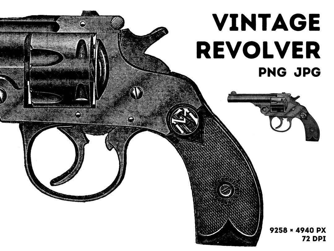 Vintage Revolver 2 PNG / Gun PNG / Firearm PNG / Vintage Gun Png ...