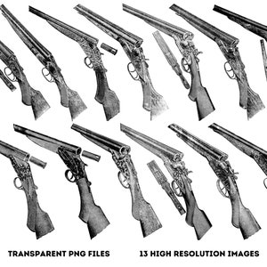 13 Vintage Shotguns PNG / Gun PNG / Firearm PNG / Engraved Gun Png ...