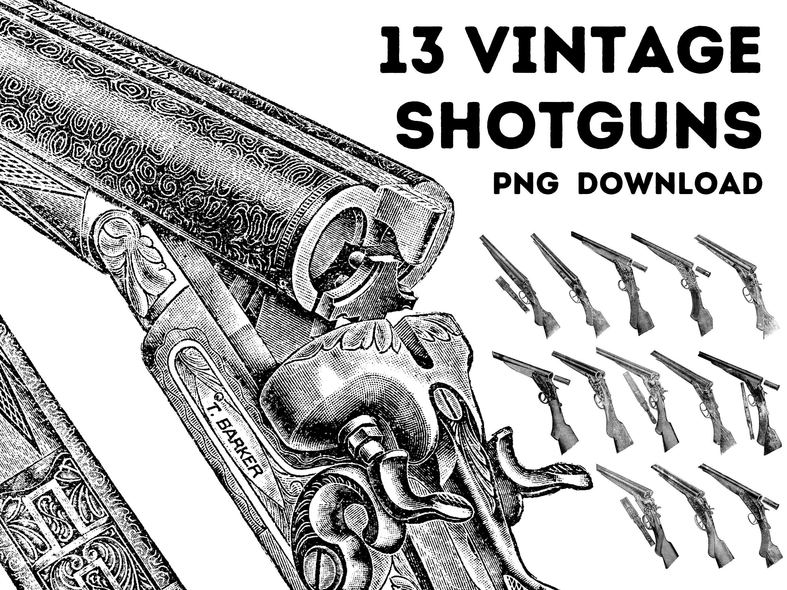 13 Vintage Shotguns PNG / Gun PNG / Firearm PNG / Engraved Gun Png ...