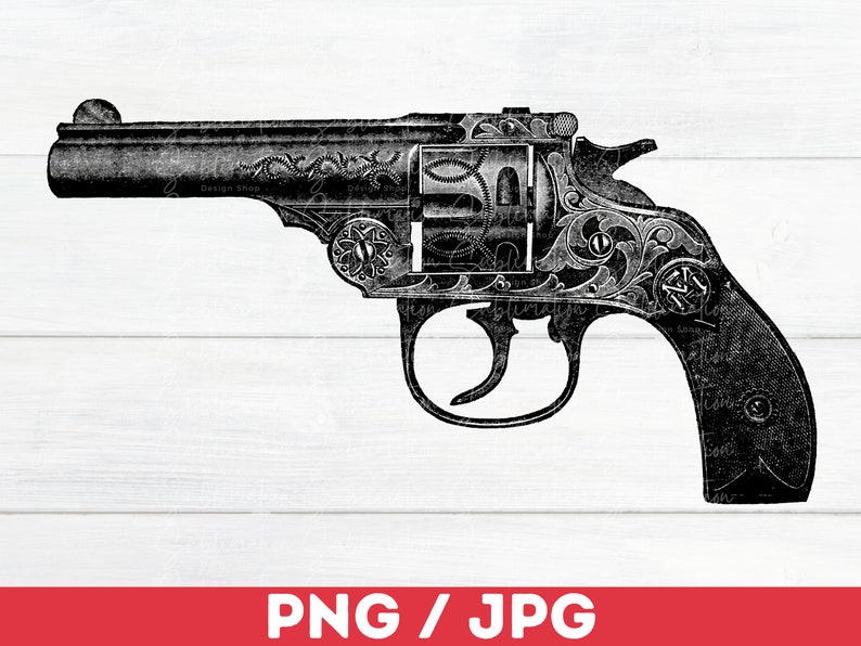 Vintage Revolver #1 PNG / Gun PNG / Firearm PNG / Vintage Gun Png ...