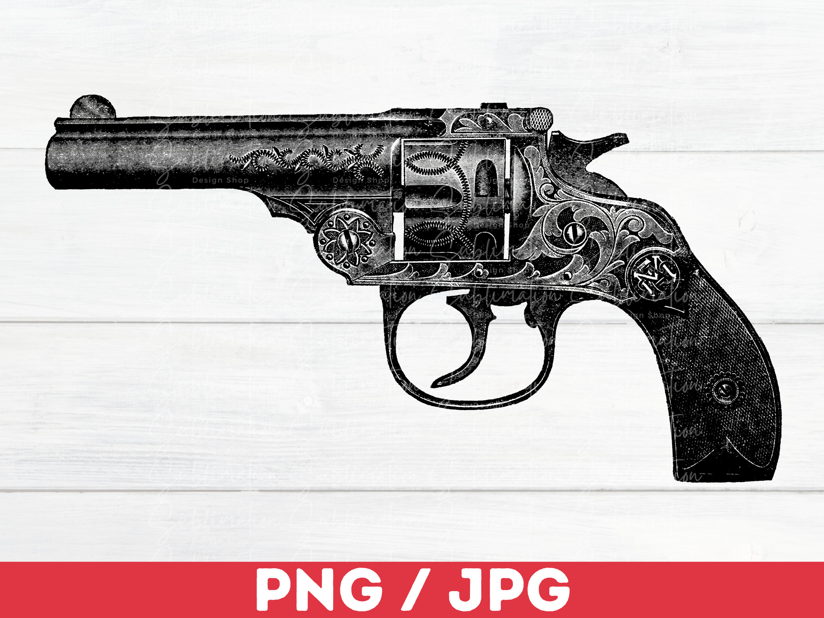 Vintage Revolver #1 PNG / Gun PNG / Firearm PNG / Vintage Gun Png ...