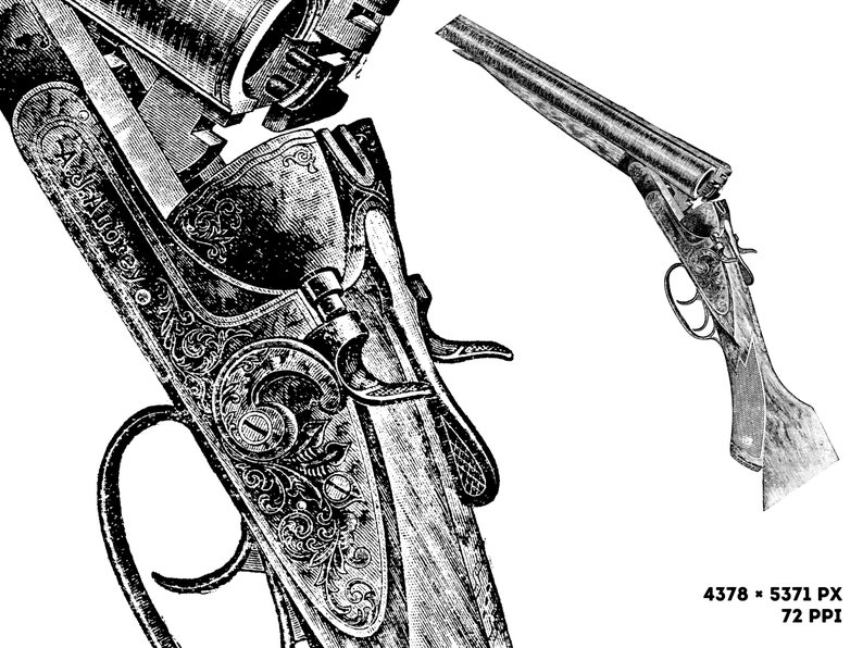 13 Vintage Shotguns PNG / Gun PNG / Firearm PNG / Engraved Gun Png ...