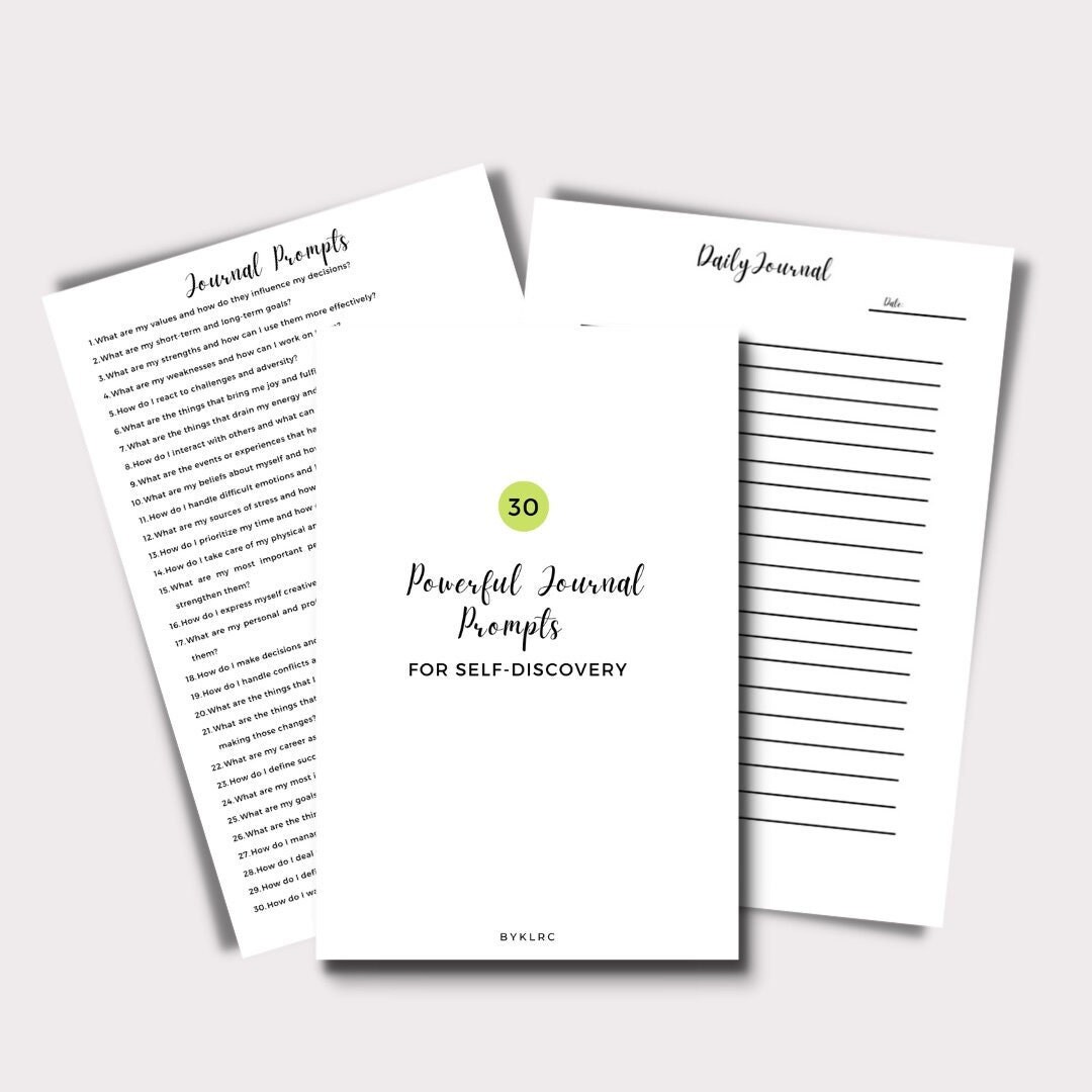 Self-discovery, Journal Prompts, Printable, Digital Download, Mental ...