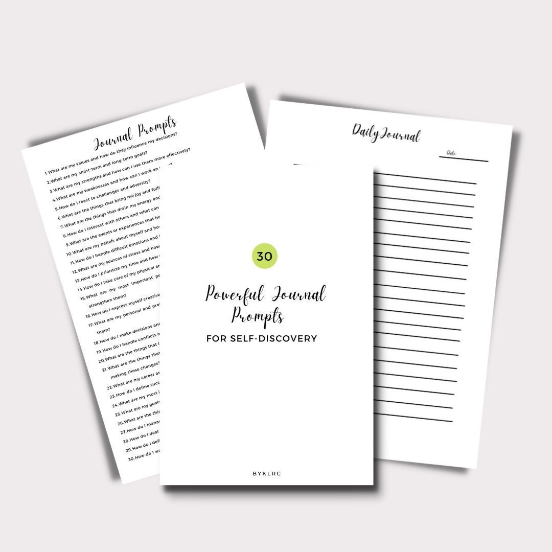 Self-discovery, Journal Prompts, Printable, Digital Download, Mental ...
