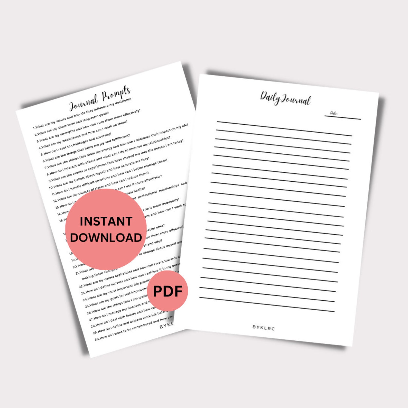 Self-discovery, Journal Prompts, Printable, Digital Download, Mental ...