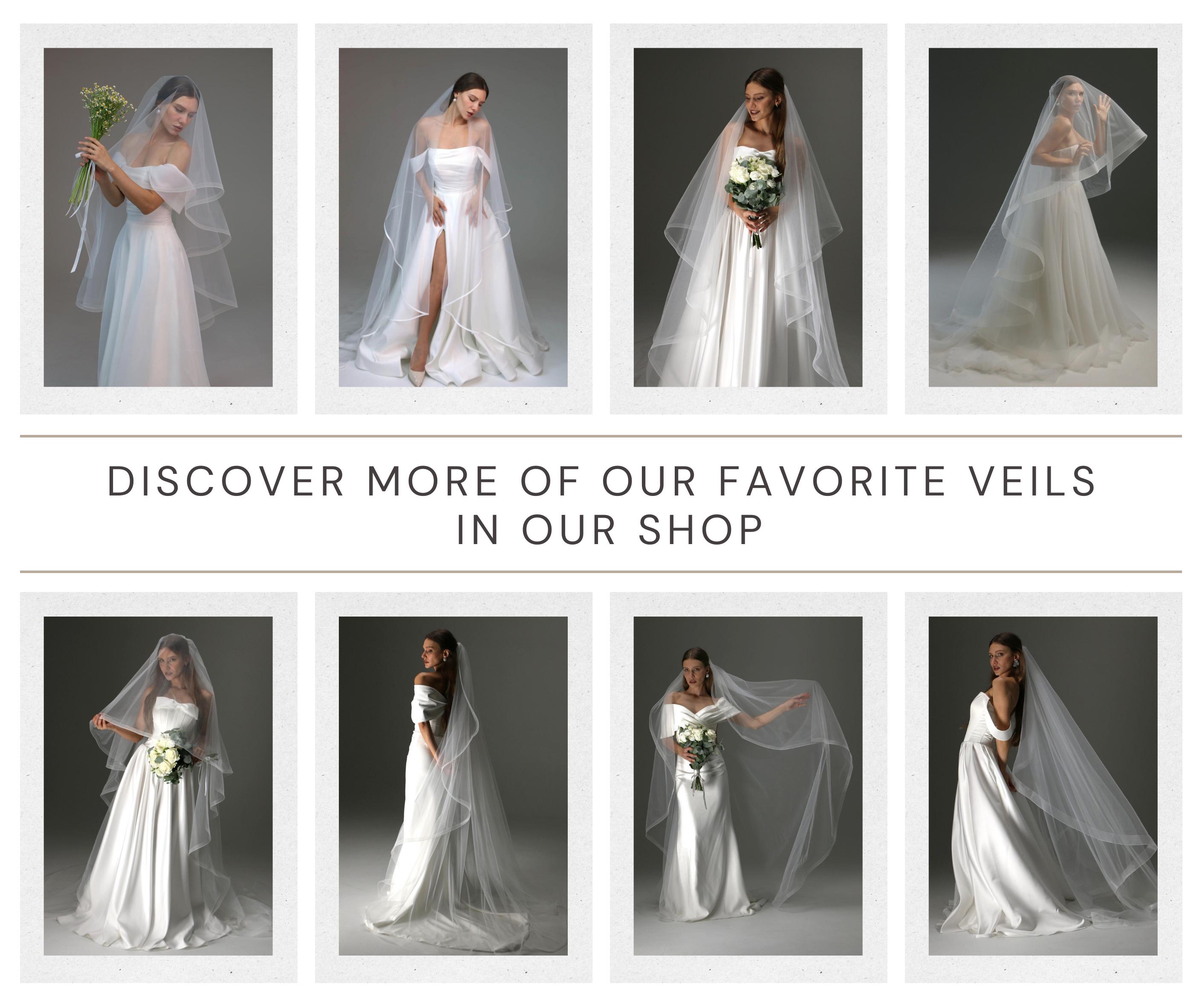 Ivory Bridal Veil - Soft English Tulle Fingertip Drop Veil With Double ...