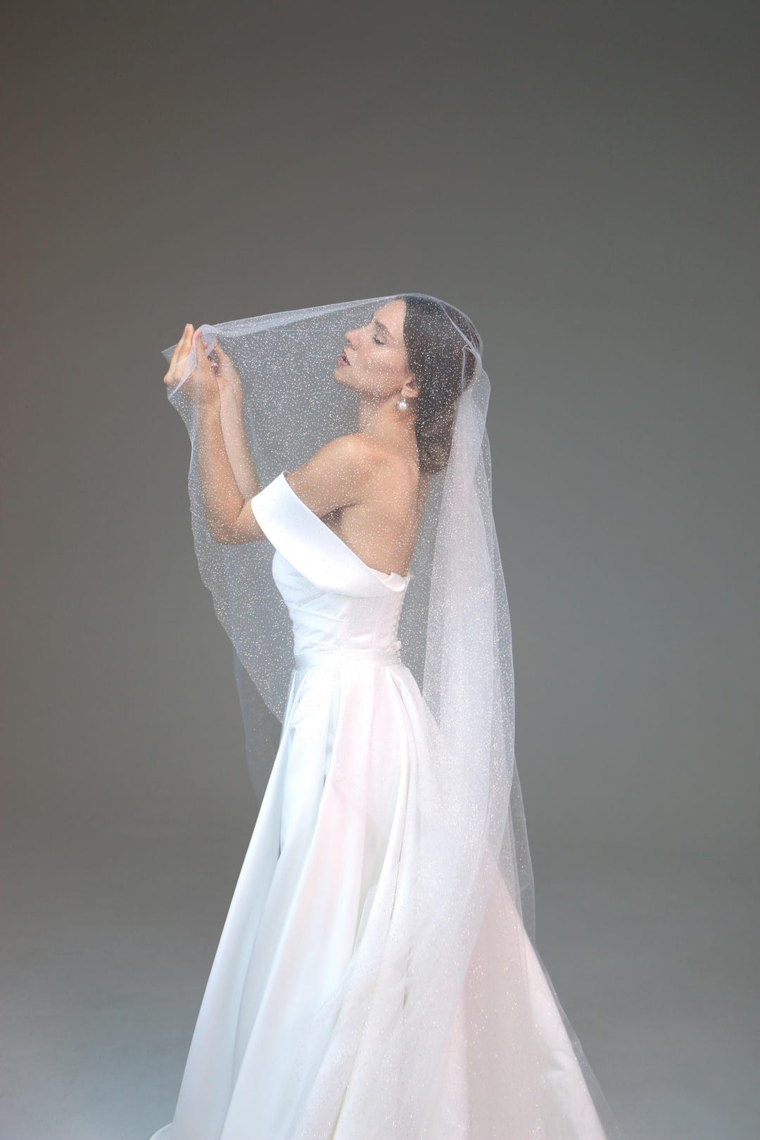 Sparkly Cathedral Veil | Two-tier Shimmer Bridal Veil - Etsy