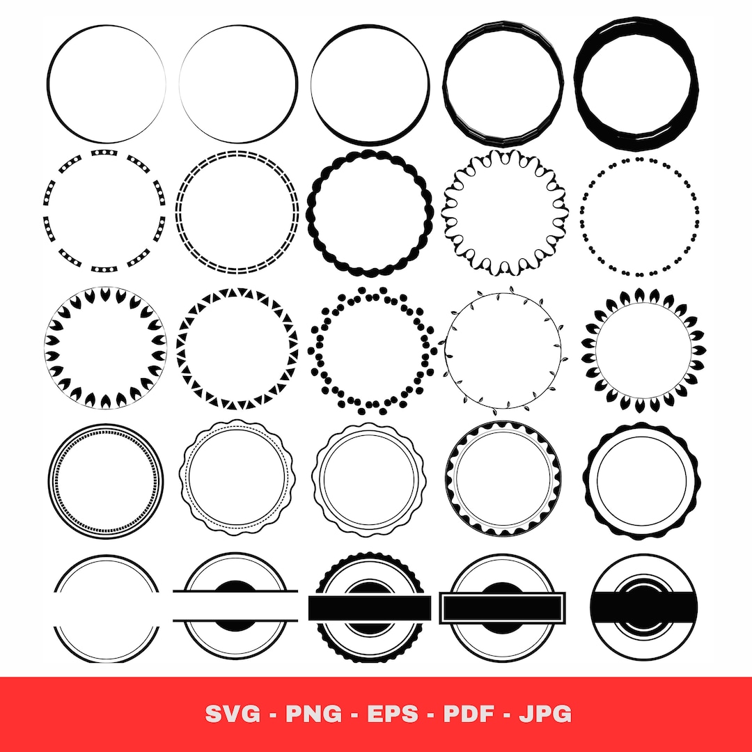 CIRCLE Frame SVG, CIRCLES Monogram Svg, Circle Frames Svg, Circle Border Svg, Cut Files for ...