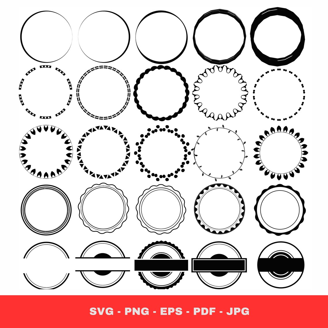 CIRCLE Frame SVG, CIRCLES Monogram Svg, Circle Frames Svg, Circle Border Svg, Cut Files for ...