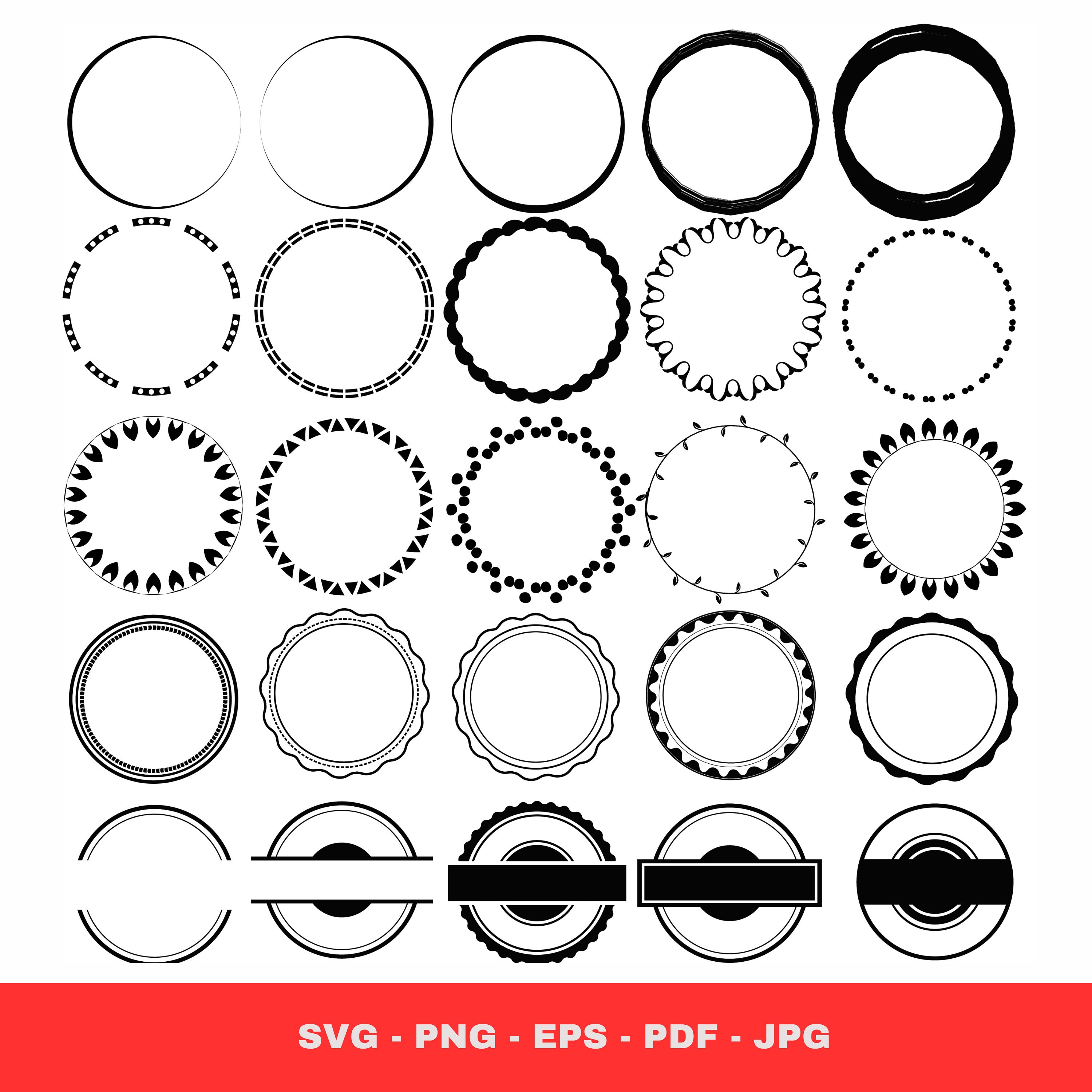 CIRCLE Frame SVG, CIRCLES Monogram Svg, Circle Frames Svg, Circle Border Svg, Cut Files for ...