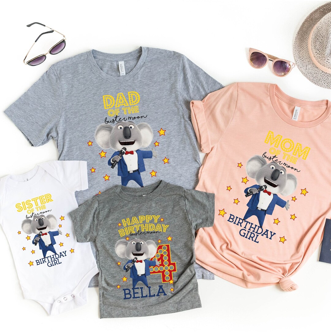 Buster Moon Birthday Shirt, Birthday Tshirt, Buster Moon Tshirt, Family ...