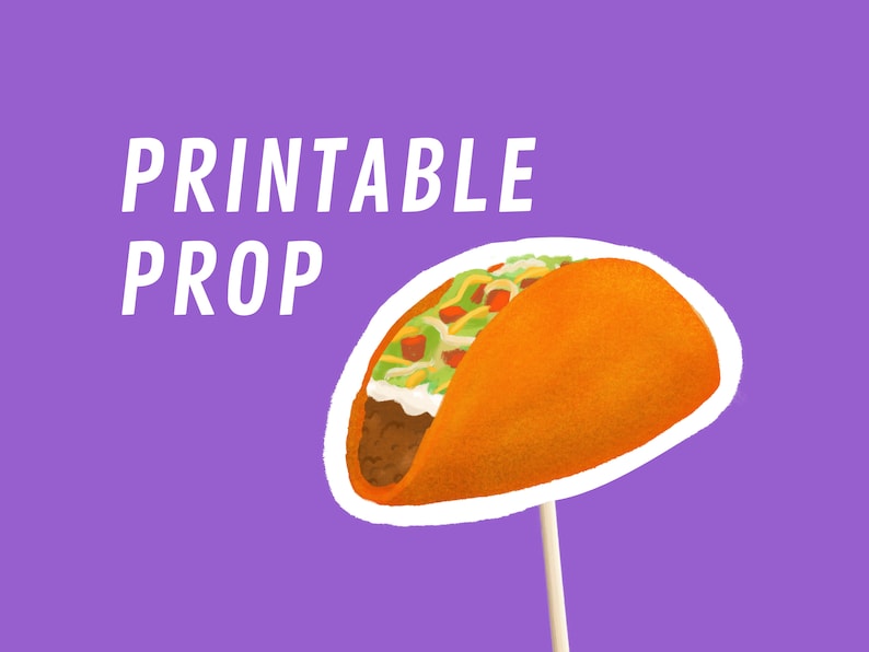 Dorito Taco Photo Booth Prop Instant Digital Download PDF, Photo Booth ...
