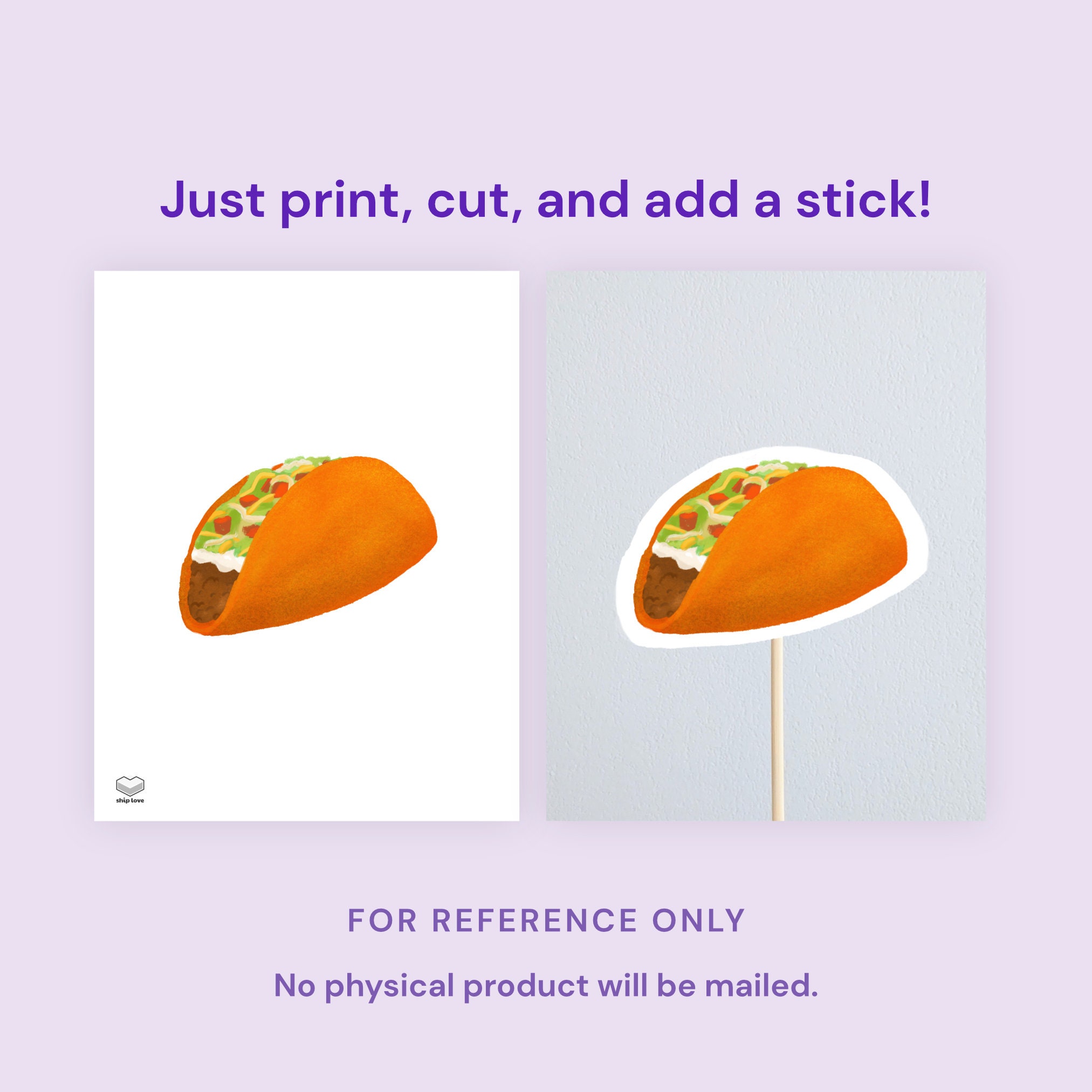 Dorito Taco Photo Booth Prop Instant Digital Download PDF, Photo Booth ...