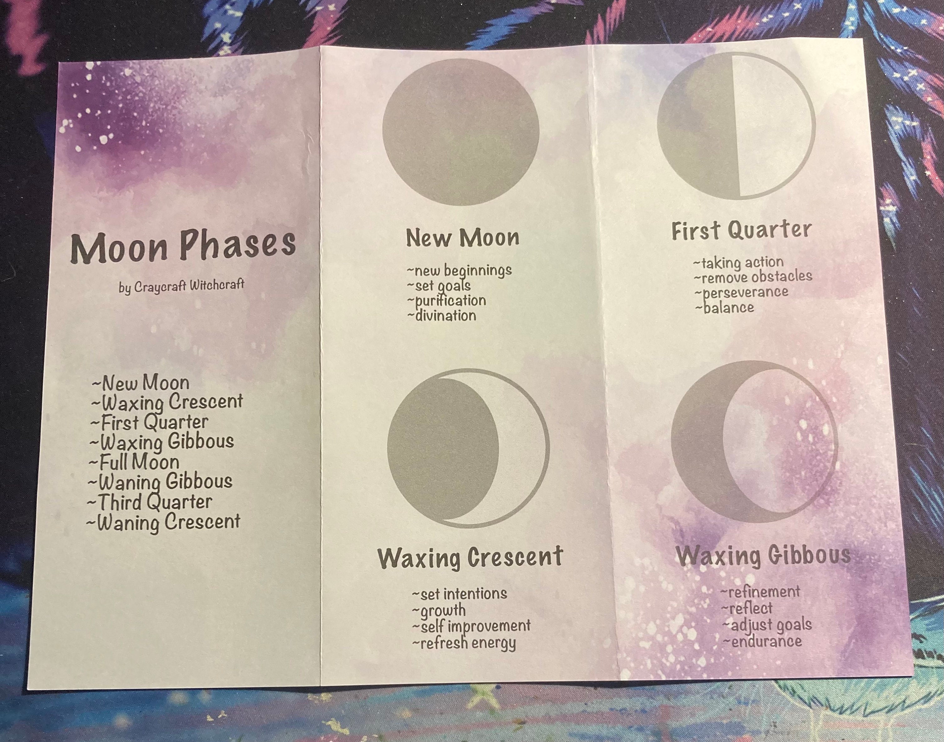 DIGITAL DOWNLOAD: Moon Phases Brochure - Etsy