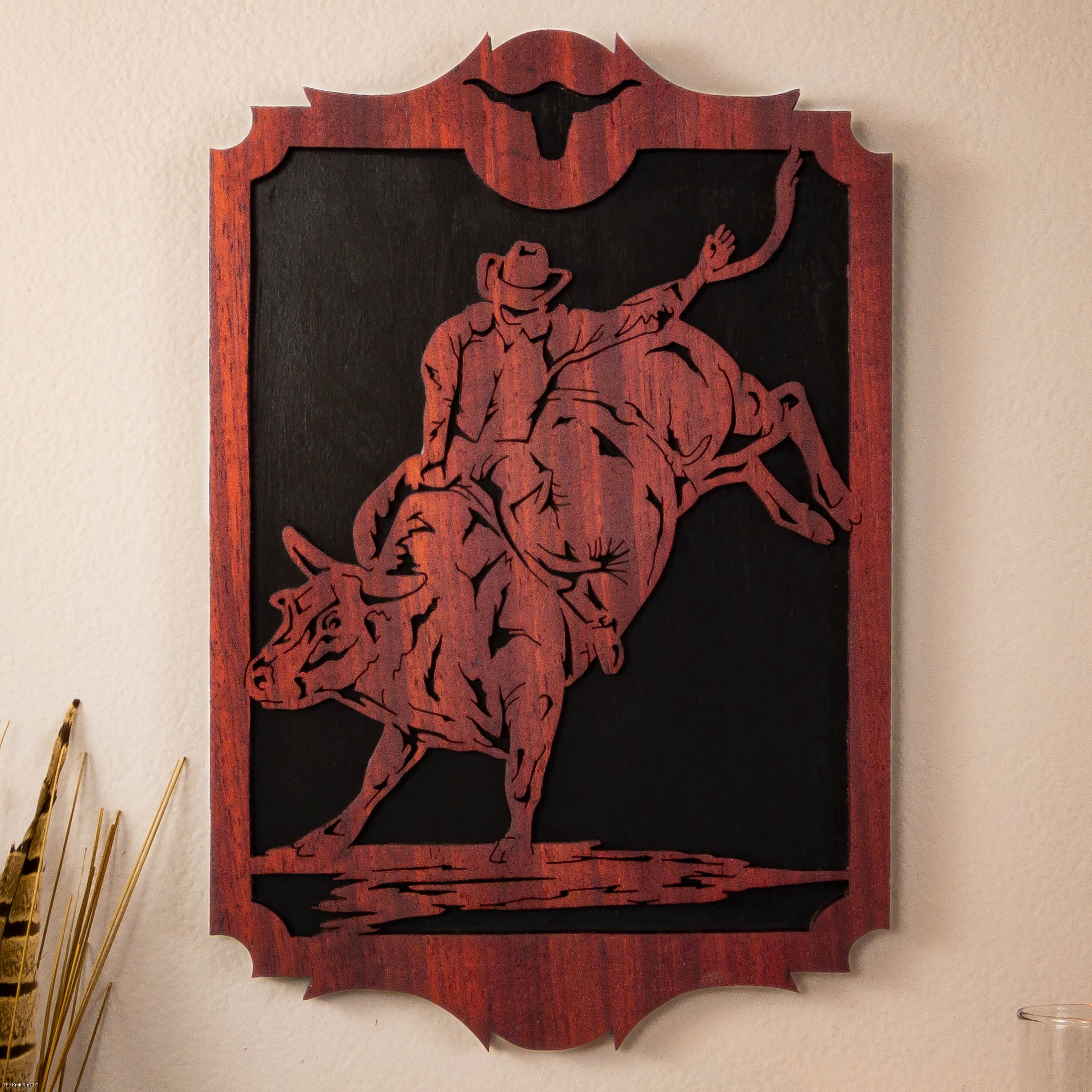 Bucking Bull Scroll Saw Cut, Professional Bull Riding PBR Décor, Cowboy ...