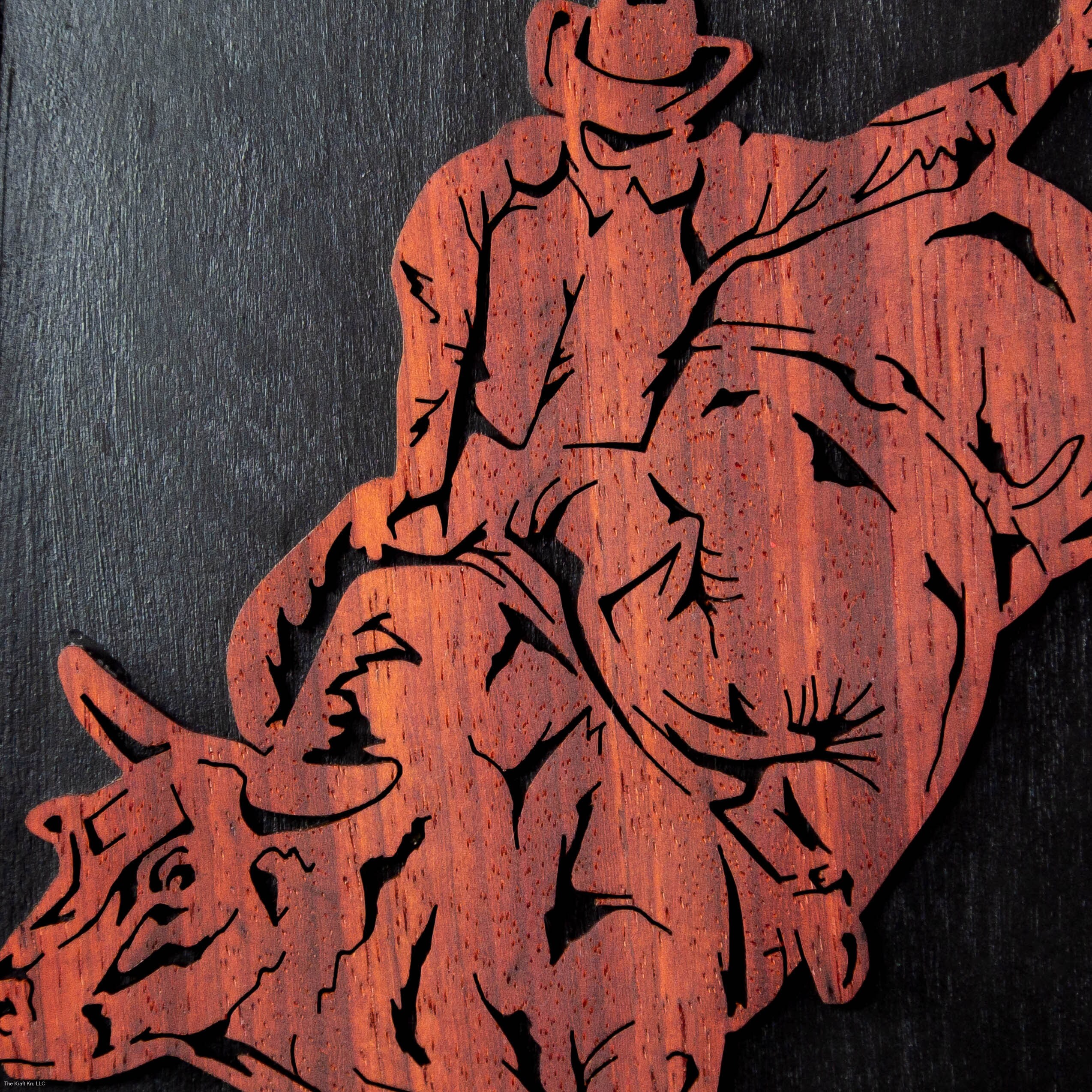 Bucking Bull Scroll Saw Cut, Professional Bull Riding PBR Décor, Cowboy ...