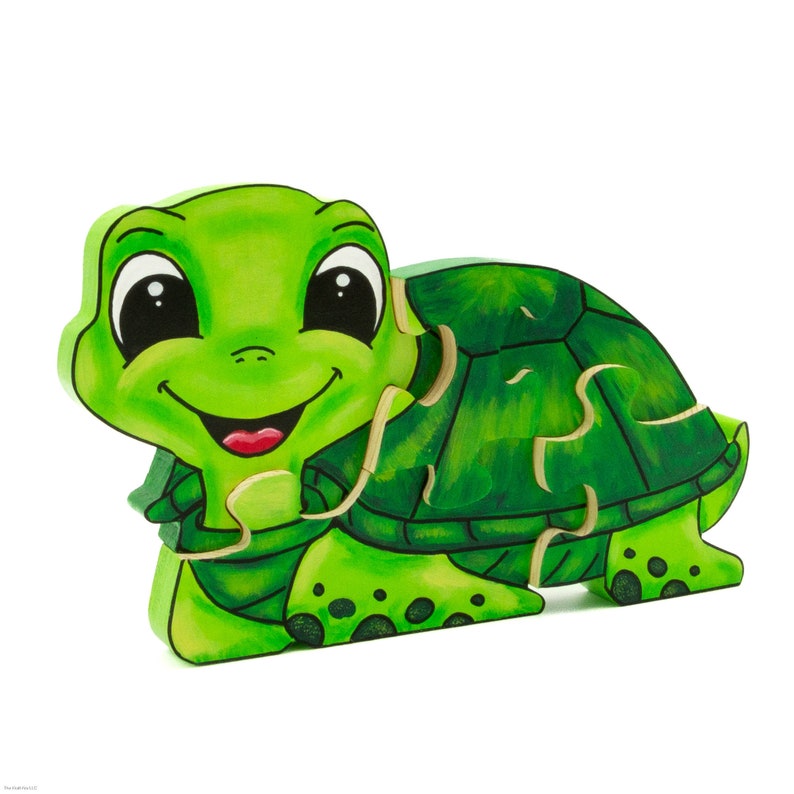 Turtle Wood Puzzle, Sea Turtle Puzzle, Handmade Wooden Puzzle, Kids and ...
