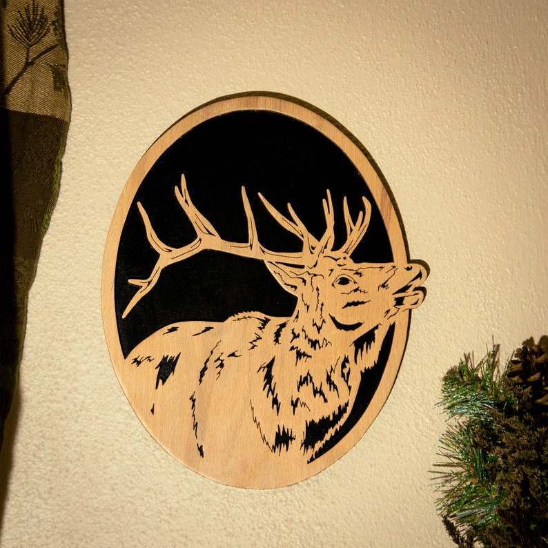 Elk Scroll Saw, Scroll Saw Cut, Rustic Home and Cabin Wood Décor ...