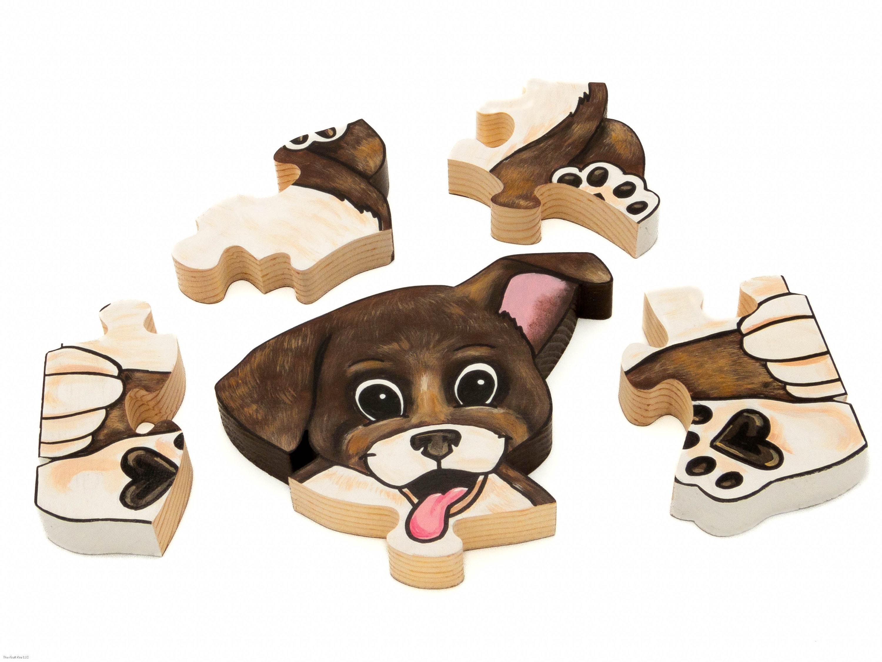 Tri-colored Puppy Wood Puzzle, Border Collie, Dog Puzzle, Handmade ...