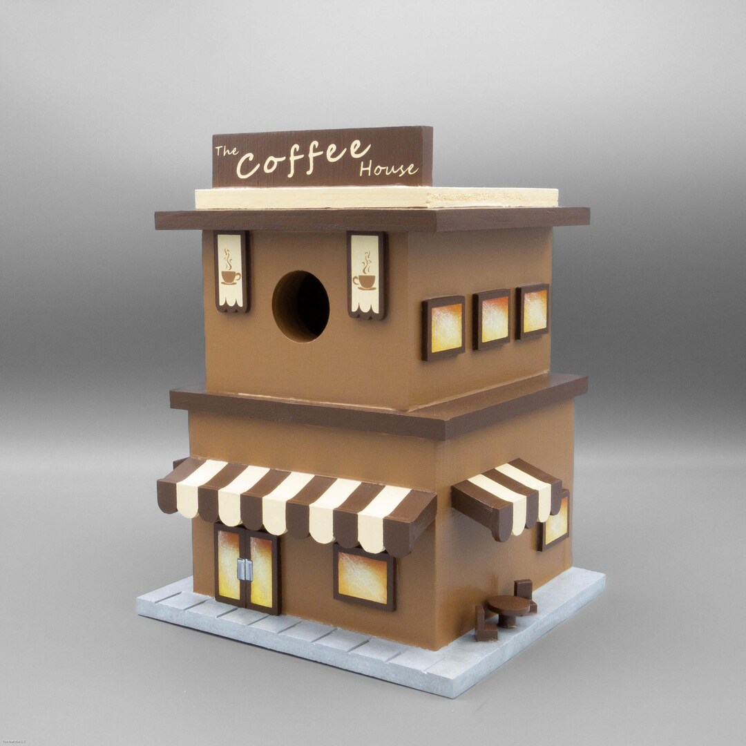 NEW! Coffee Shop Wood Birdhouse, Coffee House Birdhouse, Handmade and ...