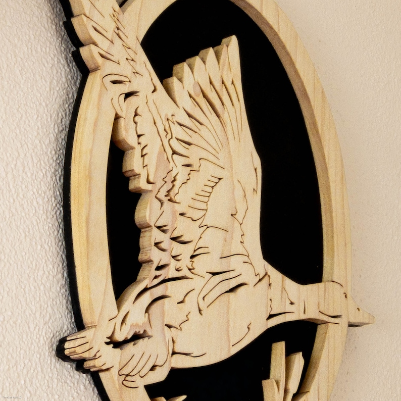 Duck Scroll Saw Cut Handmade Wall Art - Hard Maple Wood Fretwork and ...