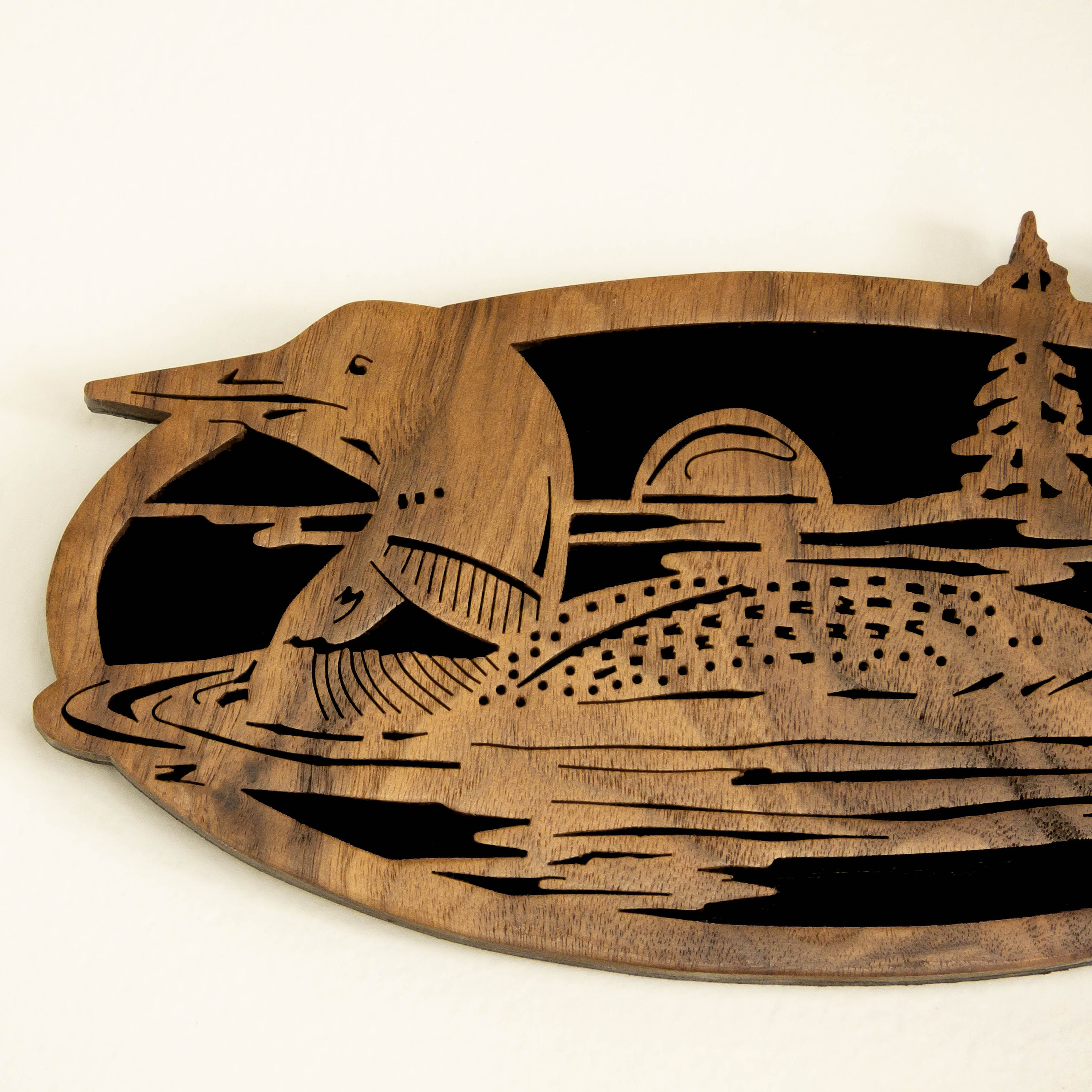 Loon Walnut Scroll Saw, Scroll Saw Cut, Walnut Home and Cabin Décor ...