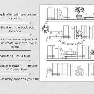 Bookshelf Reading Tracker Printable, Reading Challenge Bookshelf 52 ...