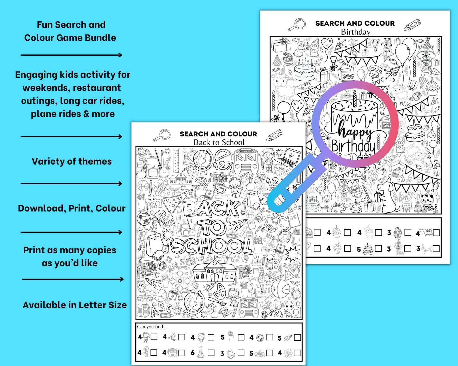 Search and Colour Printable Game Bundle Seek and Find Kids - Etsy