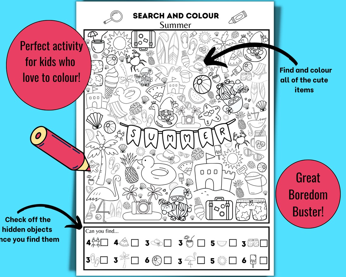 Search and Colour Printable Game Bundle Seek and Find Kids - Etsy