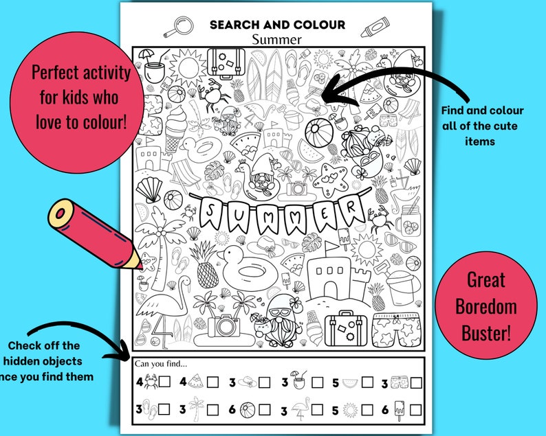 Search and Colour Printable Game Bundle Seek and Find Kids - Etsy
