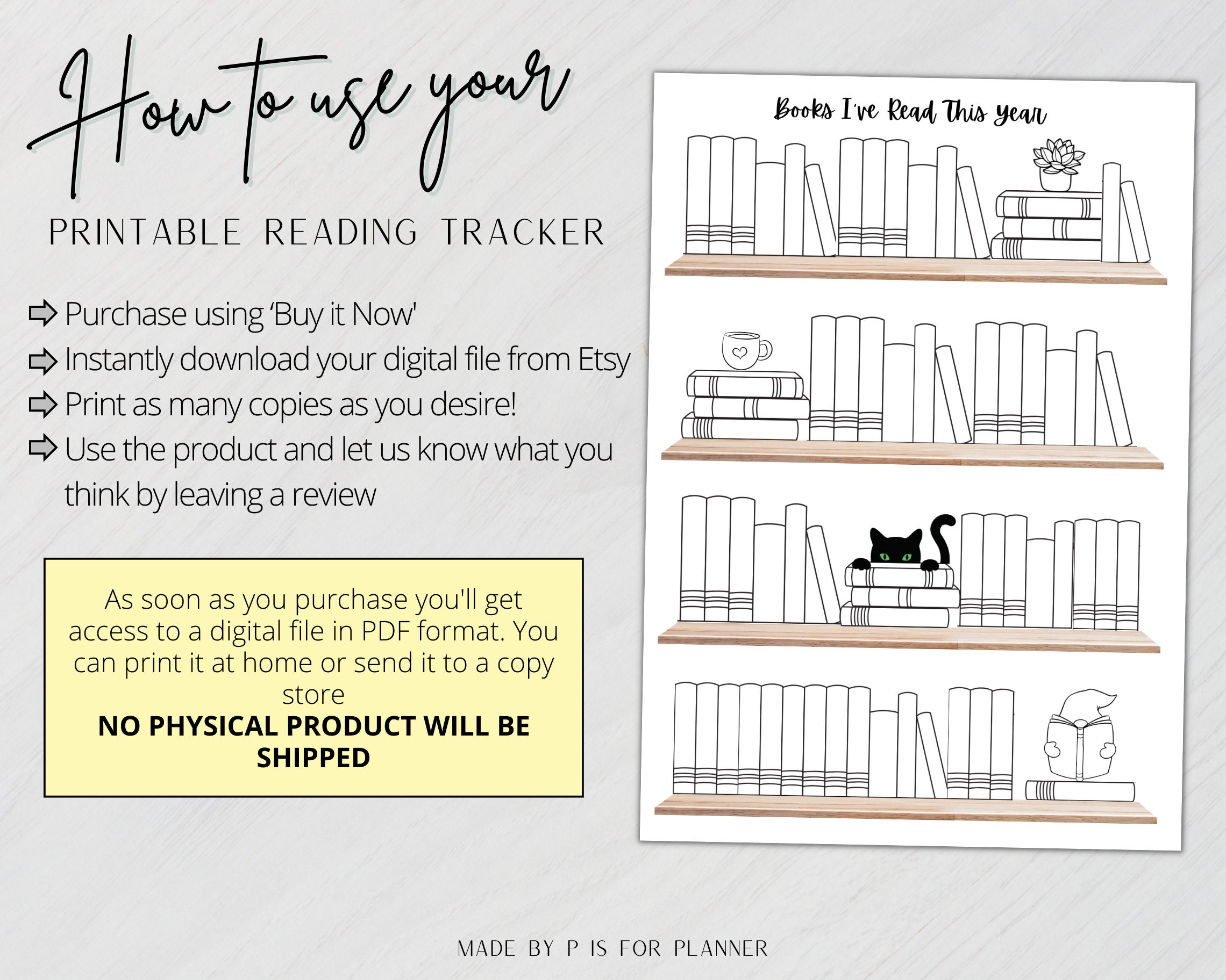 Reading Tracker Printable, Bookshelf Reading Log, Book Tracker, Book ...