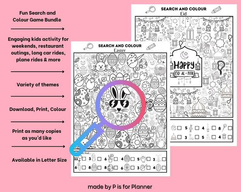 Search and Colour Printable Game Bundle, Seek and Find Kids Activity ...