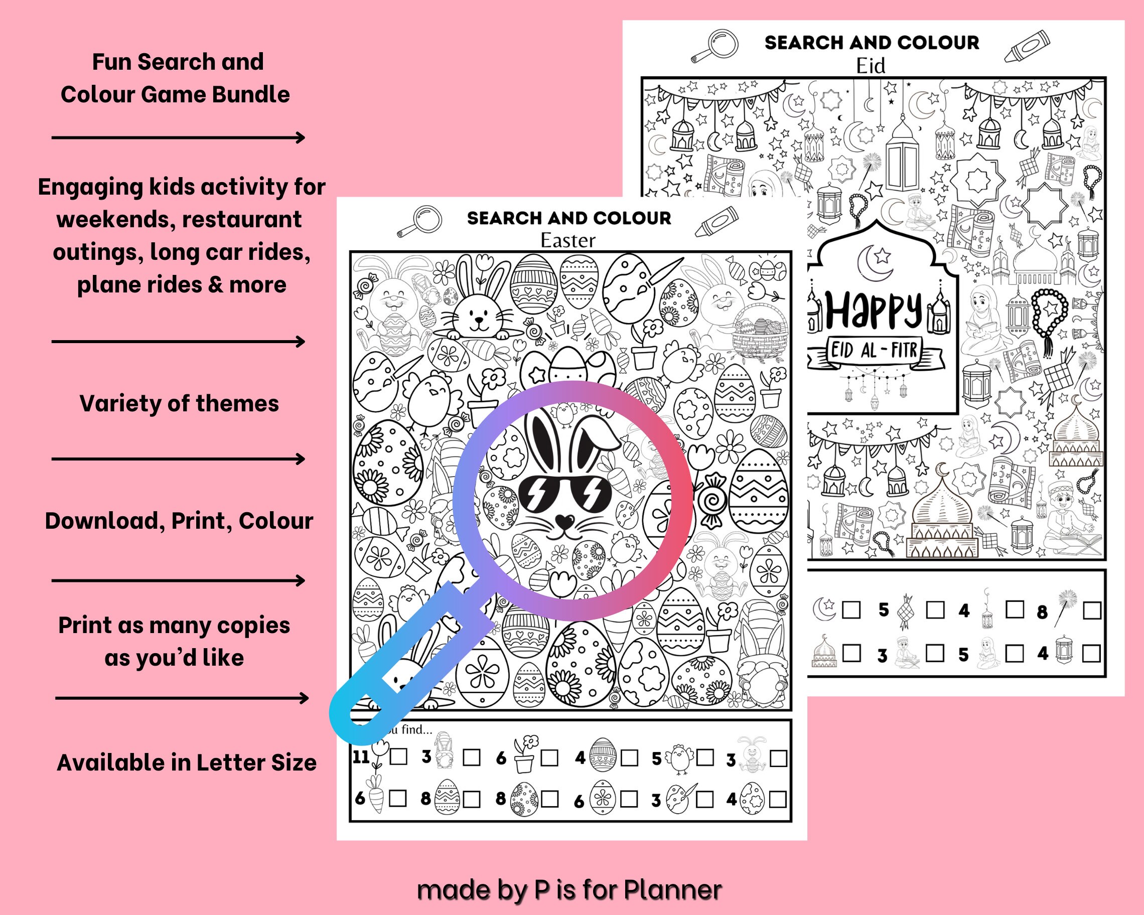Search and Colour Printable Game Bundle, Seek and Find Kids Activity ...