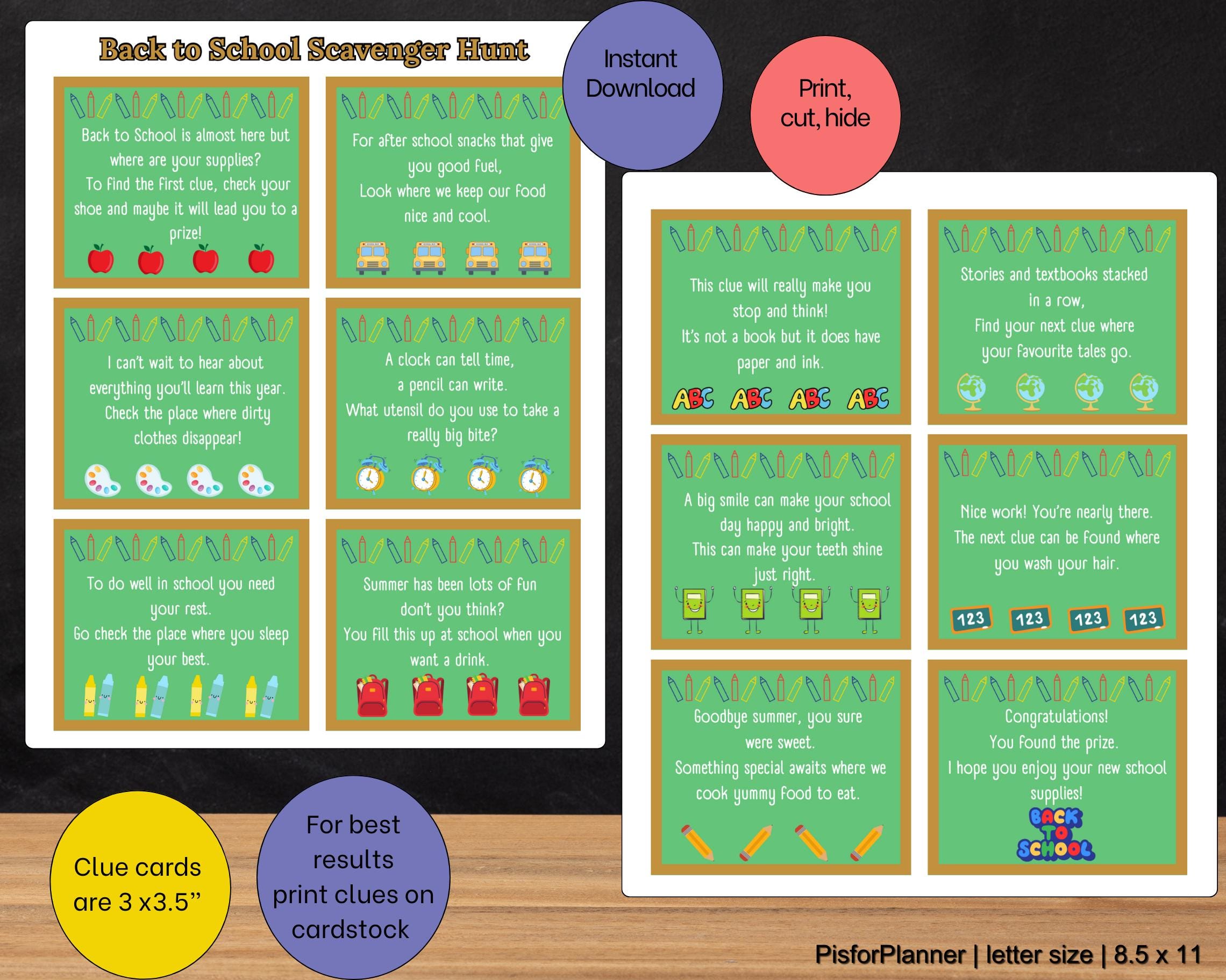 Back to School Scavenger Hunt for Kids, Indoor Treasure Hunt, Fun Back ...