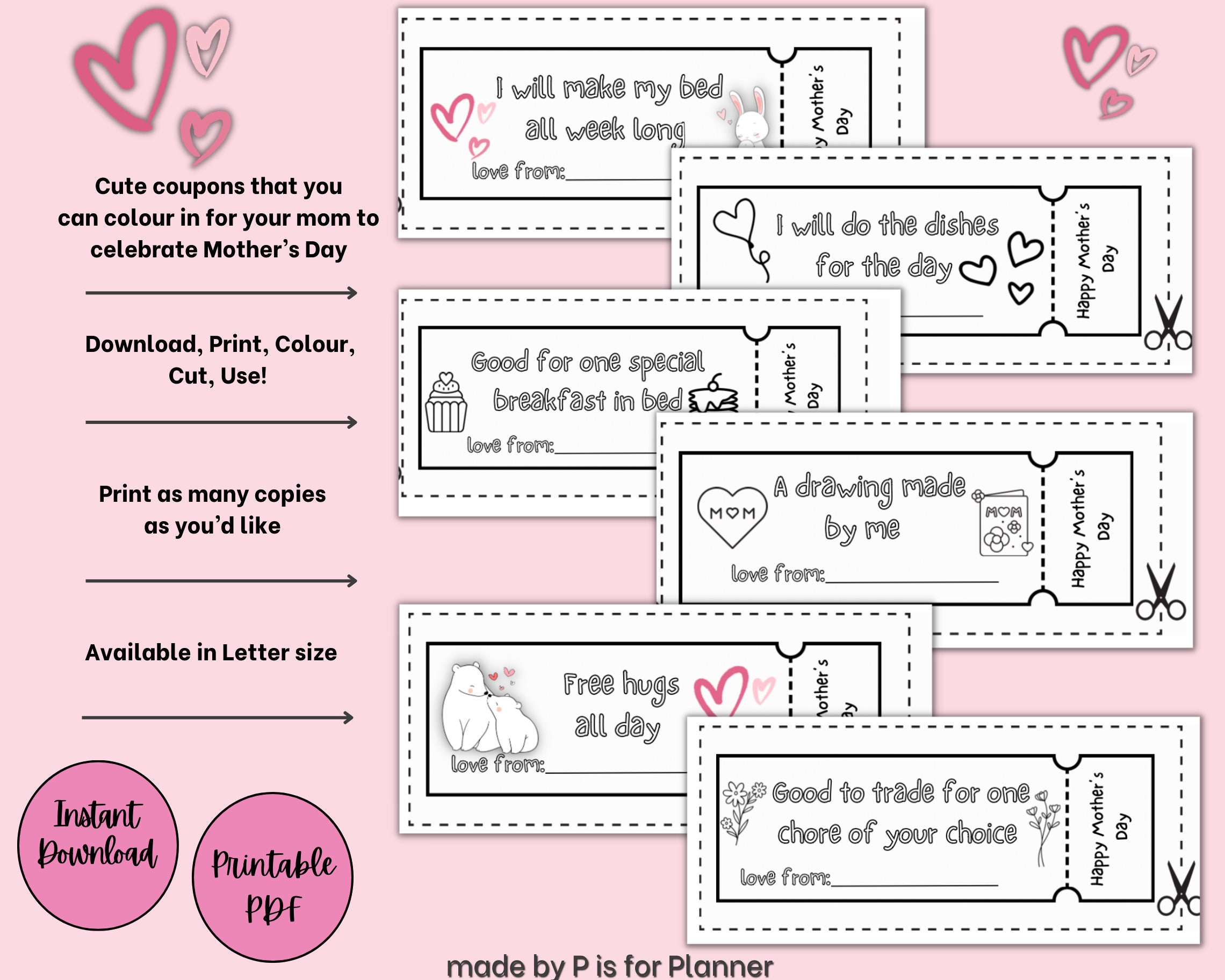 Mother’s Day Printable Coupon Book, Gift for Mom - Etsy