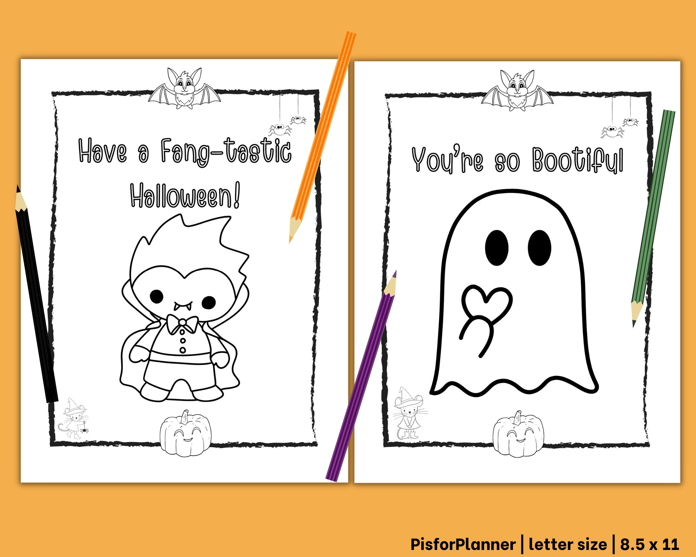 Halloween Colouring Pages, Kids Coloring Activity, Fun Halloween Pun ...