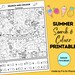 Summer Search and Color Printable, Beach Day Coloring Page, I Spy ...