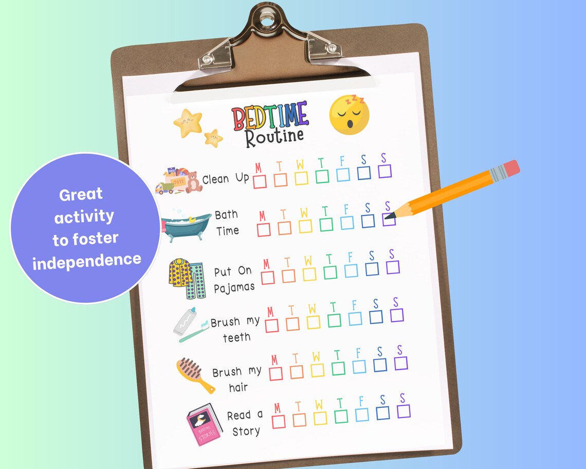 Kids Morning/bedtime Checklist Printable, Kids Routine Chart, Checklist ...
