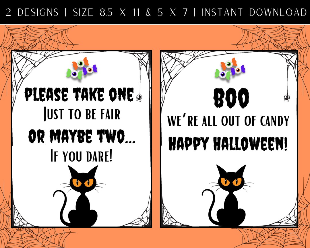 Halloween Candy Sign, Halloween Wall Art, Trick or Treater Sign ...