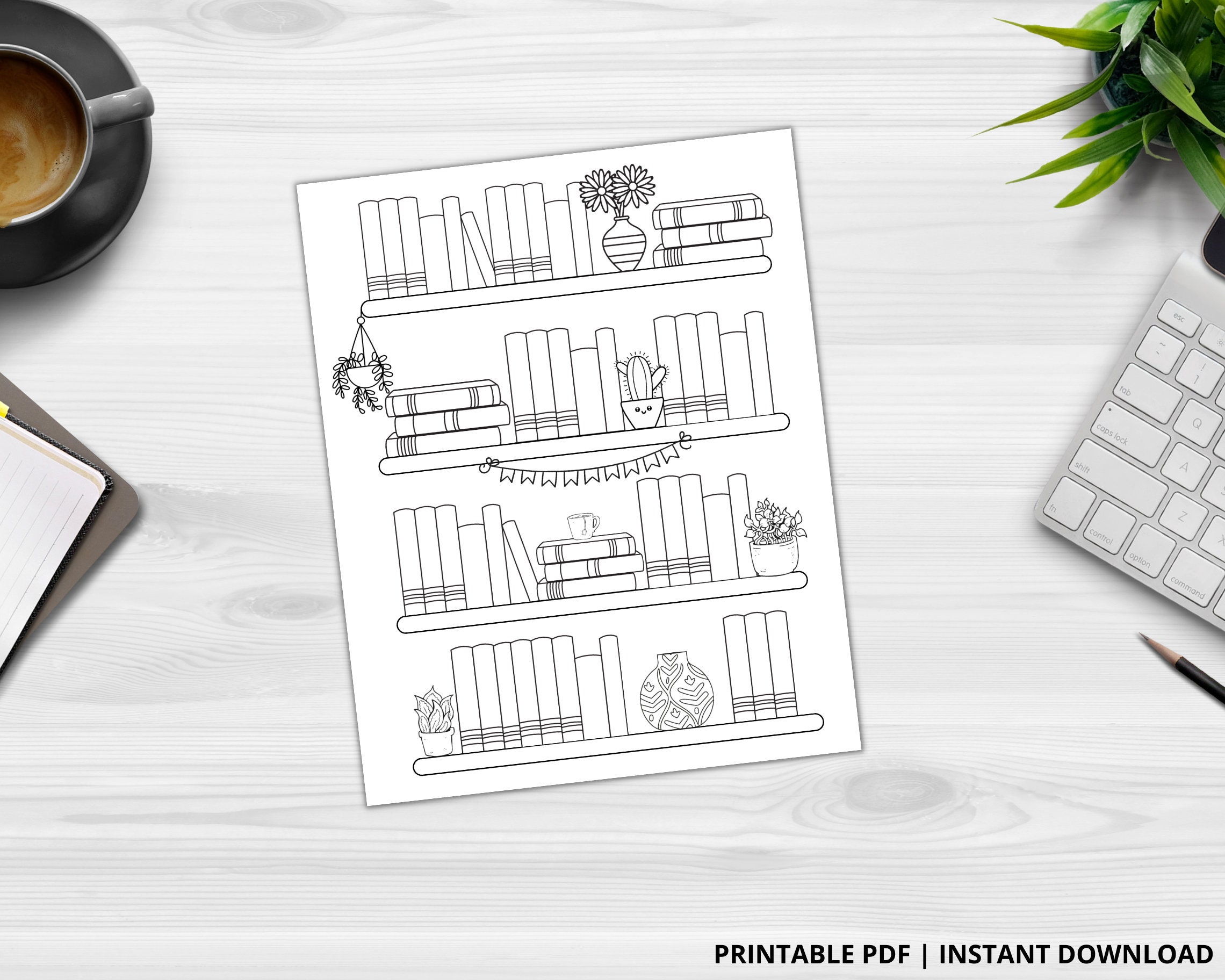 Bookshelf Reading Tracker Printable, Reading Challenge Bookshelf 52 ...