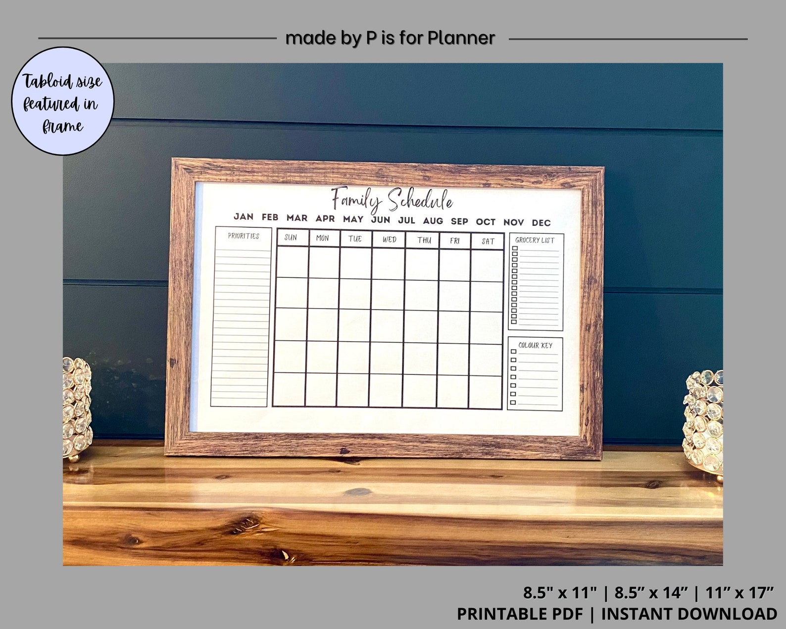 Family Calendar Printable, Monthly Family Schedule, Family Planning ...